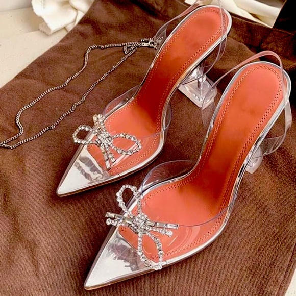 Cinderella | Shoes | Triangle Heel Sandals Pointed Toe Slingback Pumps ...